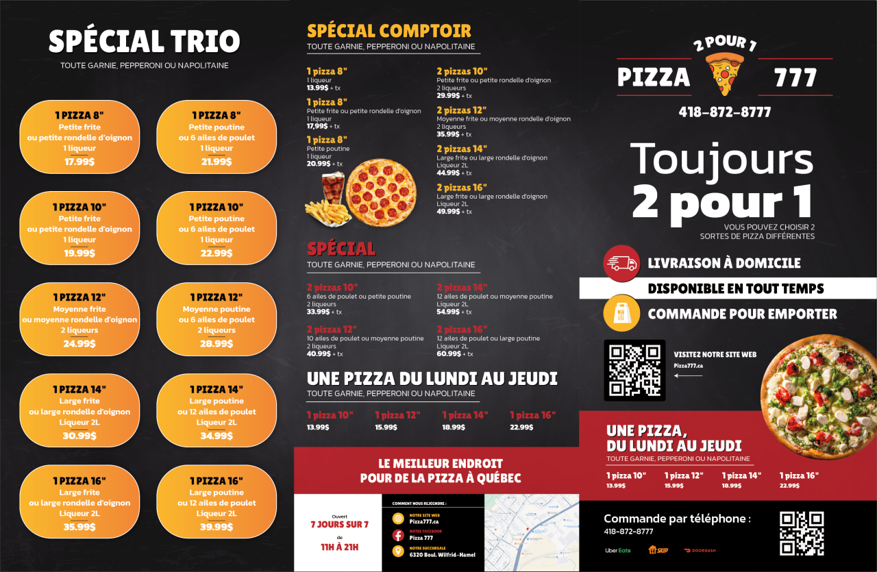 Menu Pizza - pizza777.ca