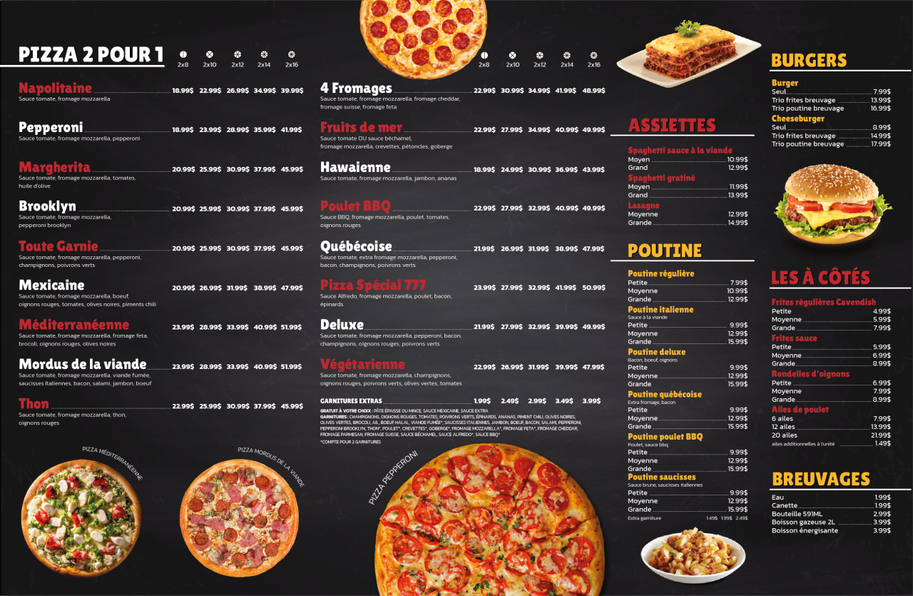 Menu Pizza - pizza777.ca